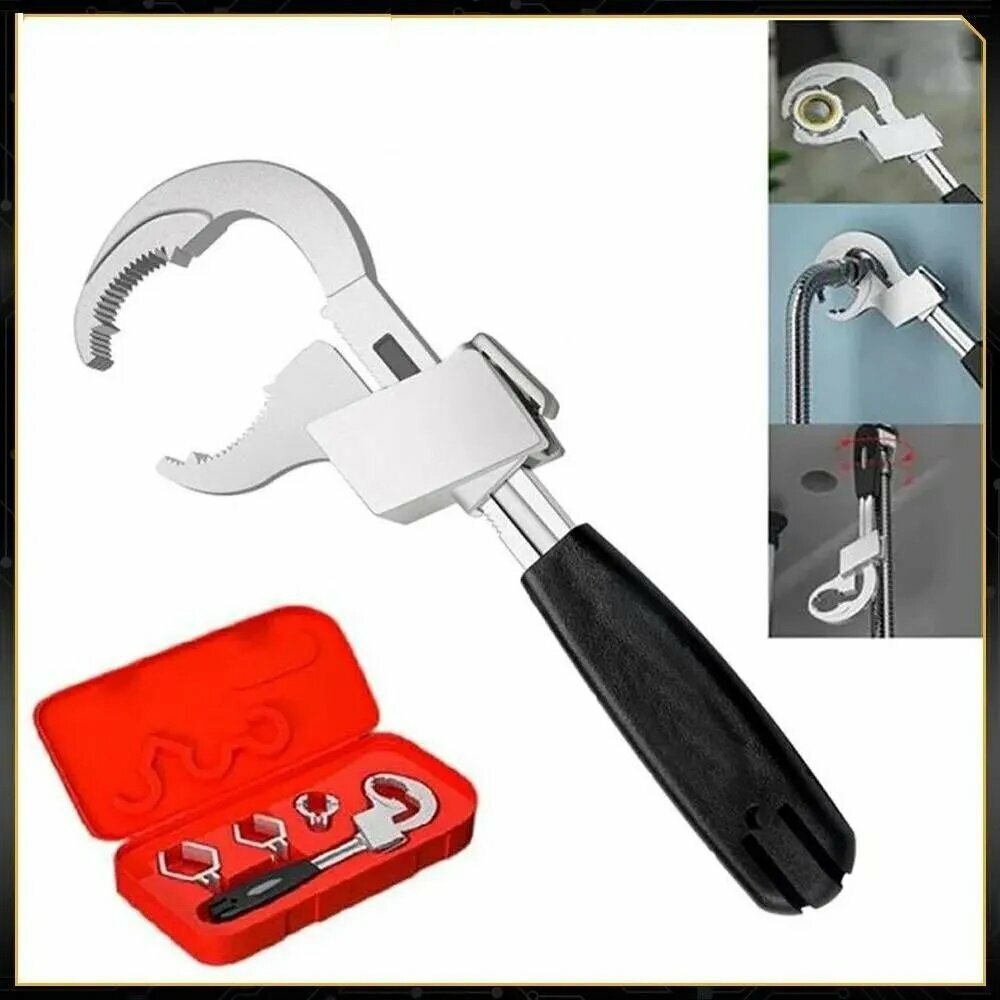 Разводной ключ для водопроводных труб, двусторонний ключ с отверстием 80 мм, разборка сантехники, ремонт сантехники, сборка мебели