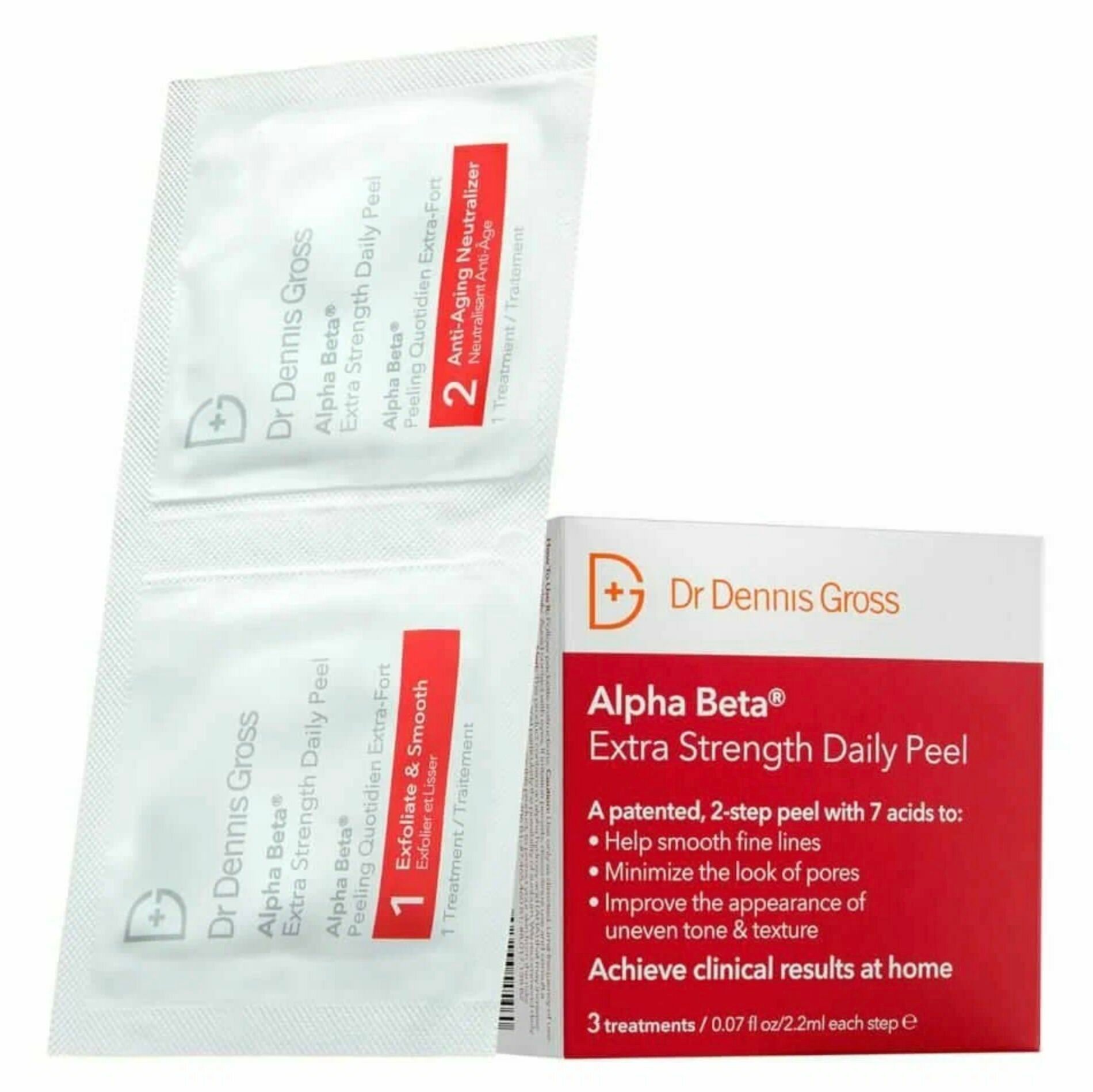 Dr Dennis Gross Экстрасильный ежедневный пилинг Alpha Beta Extra Strength Daily Peel, 3 шт