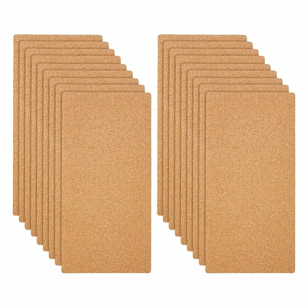 18 шт. пробковых изоляционных листов, подставка под тарелку, коврик для кухни, столовой, товары для рукоделия, прямоугольник, Перу 305x155x1 мм