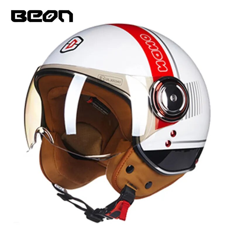 Винтажный мотоциклетный шлем BEON Chopper 3/4 с открытым лицом, мотошлем, мото Casco Capacete, мужской и женский шлем для скутера, мотоциклетный шлем