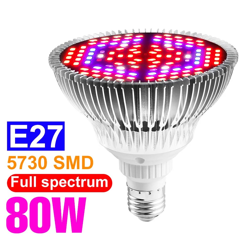 Фитолампа BiaRiTi для роста растений 50/80/100/150 Вт Full spectrum 80W