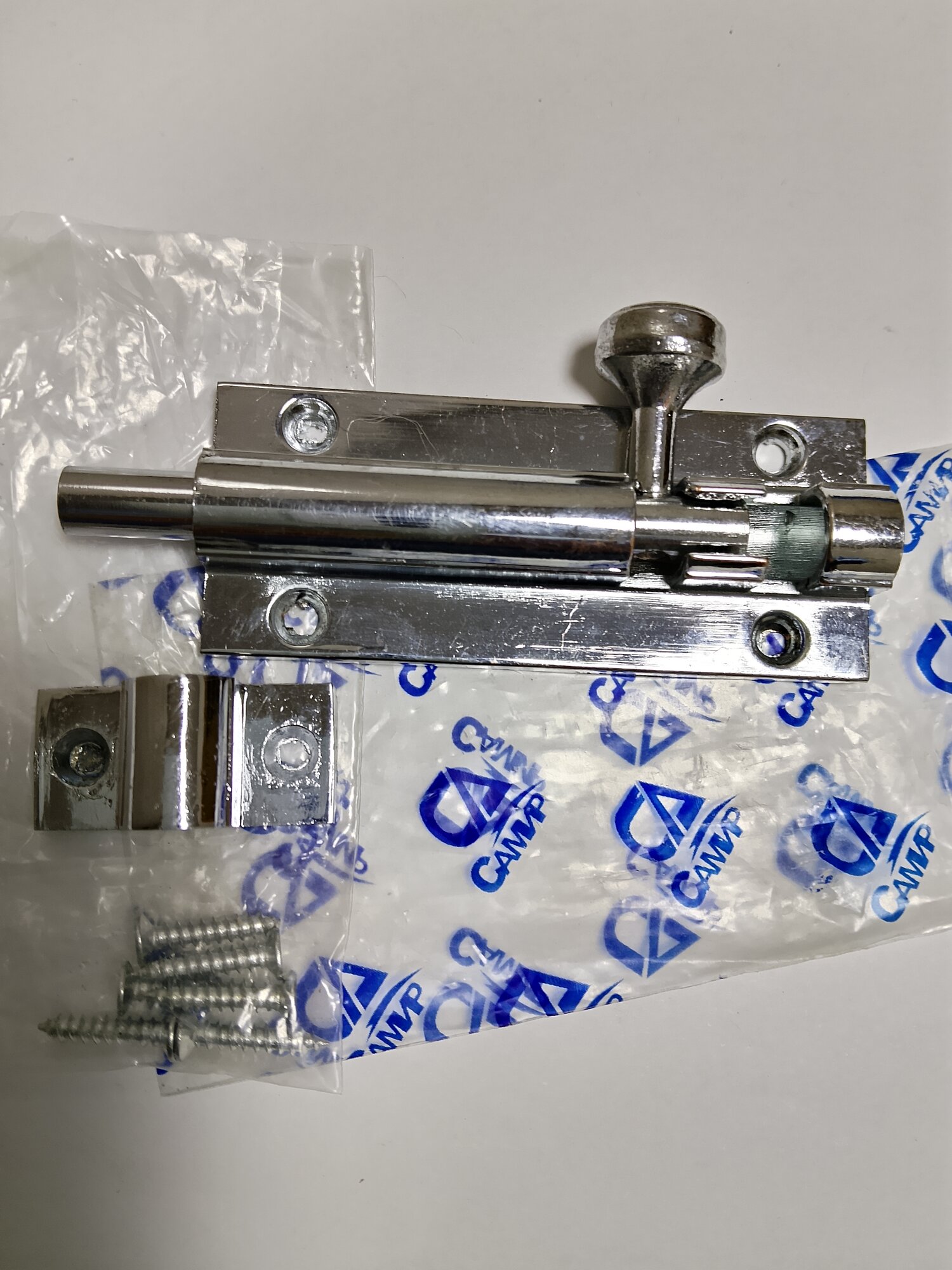 Шпингалет -задвижка самир 80 мм, цвет серебро.