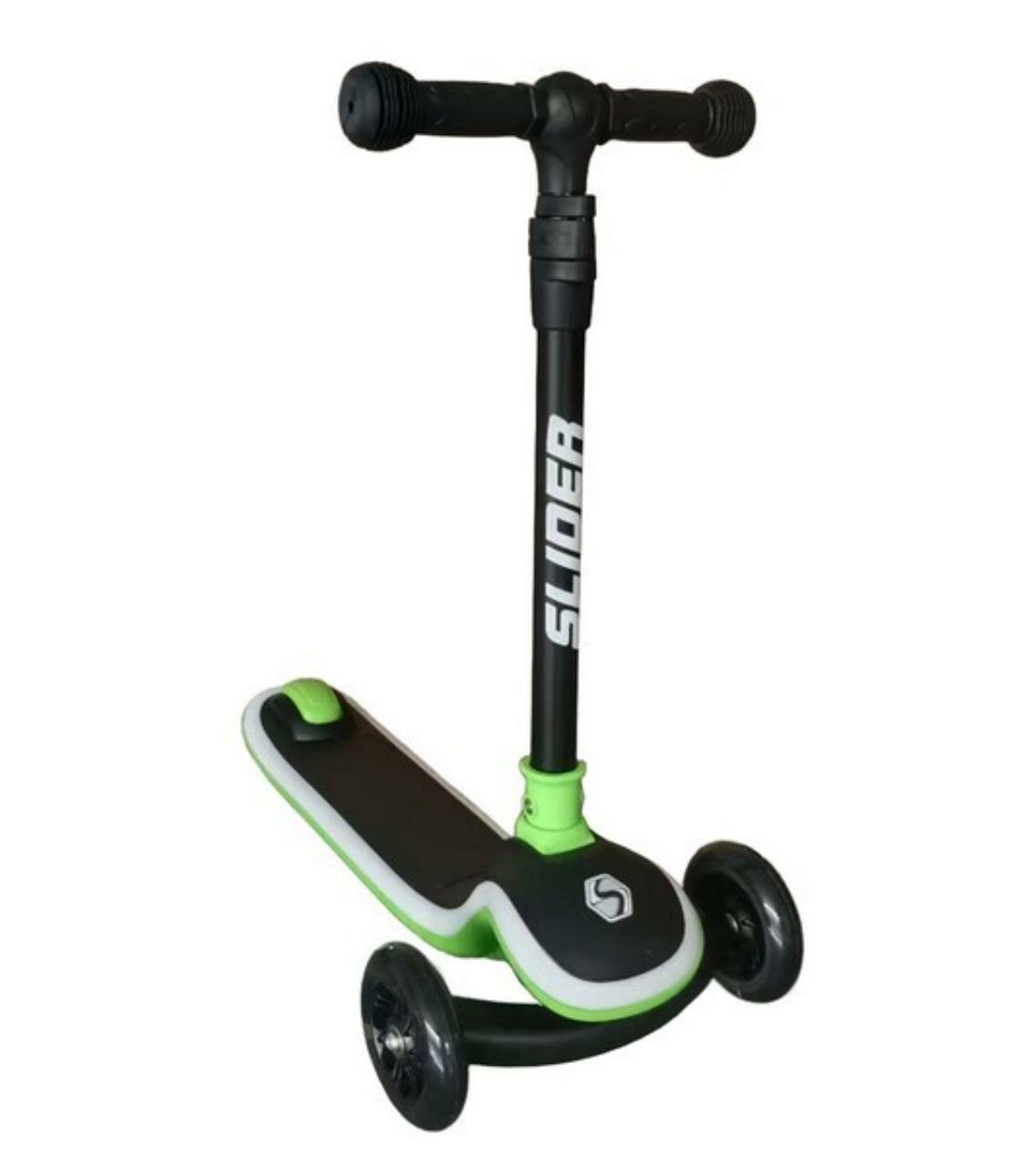 Самокат Slider, складной, светящиеся PU-колёса, зелёный, максимальная нагрузка 50кг