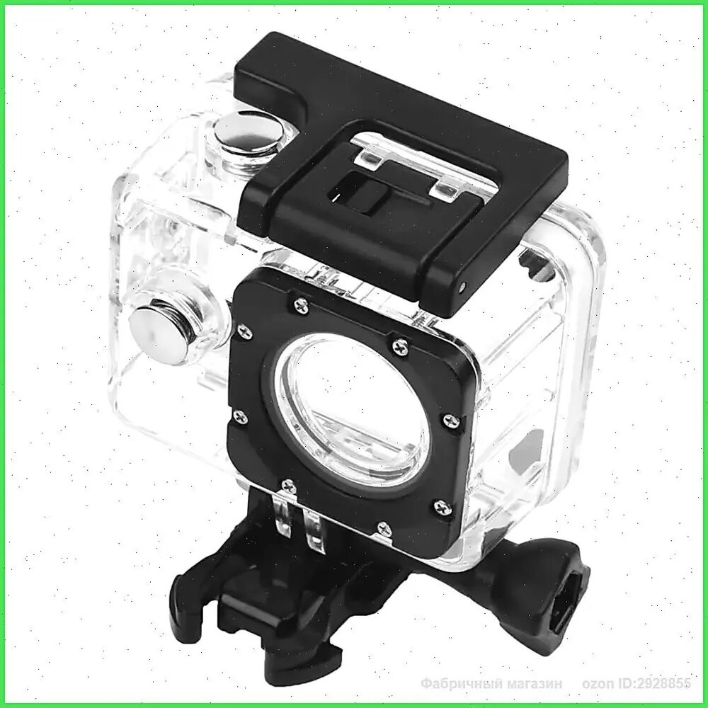 Аквабокс для экшн камеры Eken, SJCAM SJ4000/SJ5000, защита до 20 метров, черный/белый, пластик — фото 1
