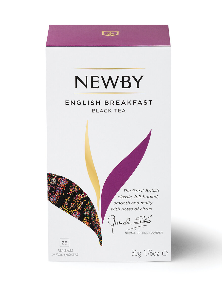 Чай Newby "Английский Завтрак", черный, 25 пакетиков, 1/50 г