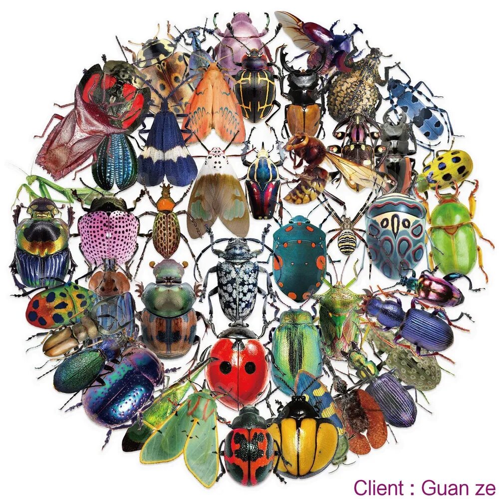 Детские наклейки, набор красочных наклеек с насекомыми, для чехла телефона, ноутбука, ПК, компьютера