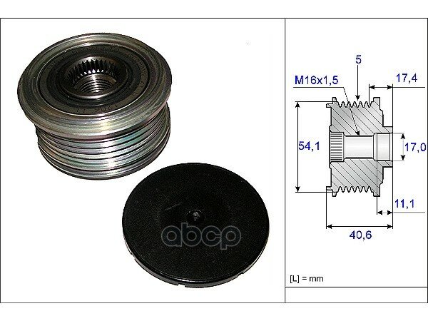 535 0089 10_Обгонный шкив генератора Renault Clio II, III, Modus 1.5 dCi (01.04-) Ina арт. 535008910