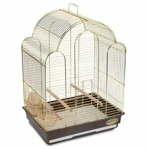 Большая золотая птичья клетка Даянг 420 х 300 х 560мм
