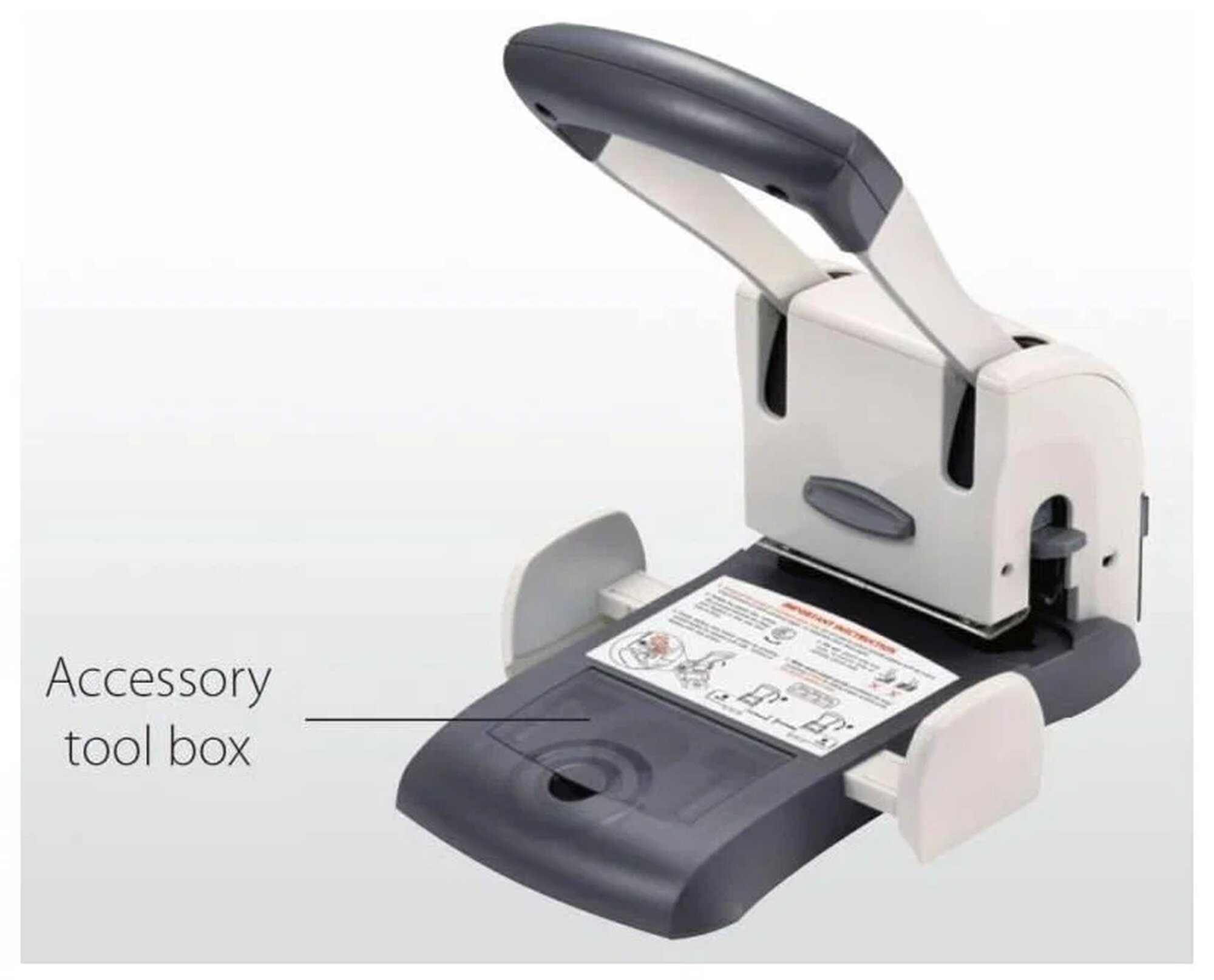 Дырокол 100л Kw-Trio Lever-Tech HD 9546 металл/пластик серый отв:2 с линейкой