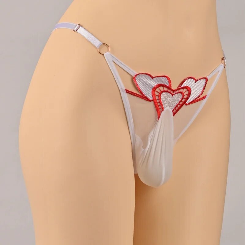 Мужские стринги White-open Sheath из полиэстера