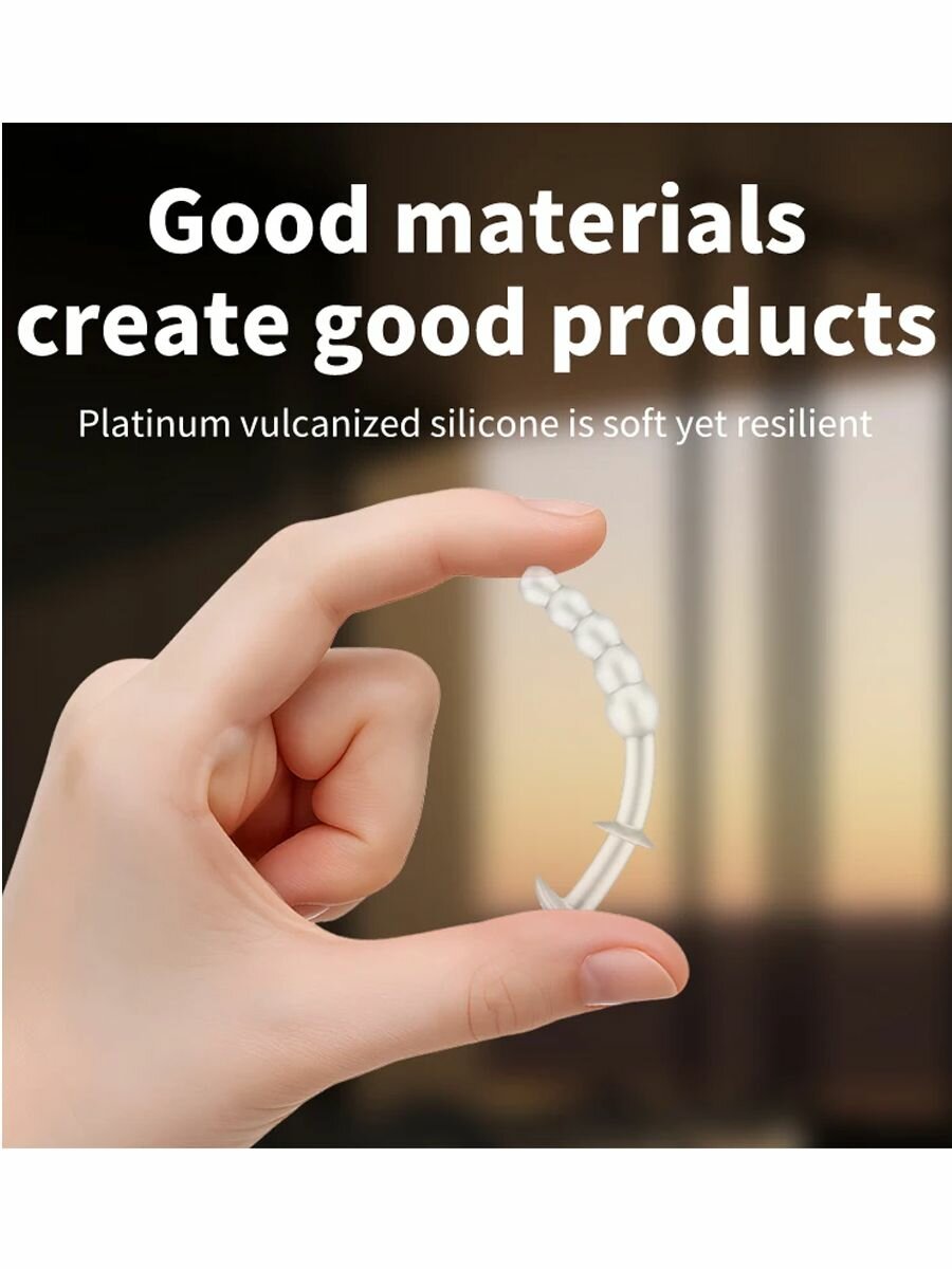 Белый силиконовый гибкий стимулятор уретры со сквозным отверстием и заглушкой, 5.7см