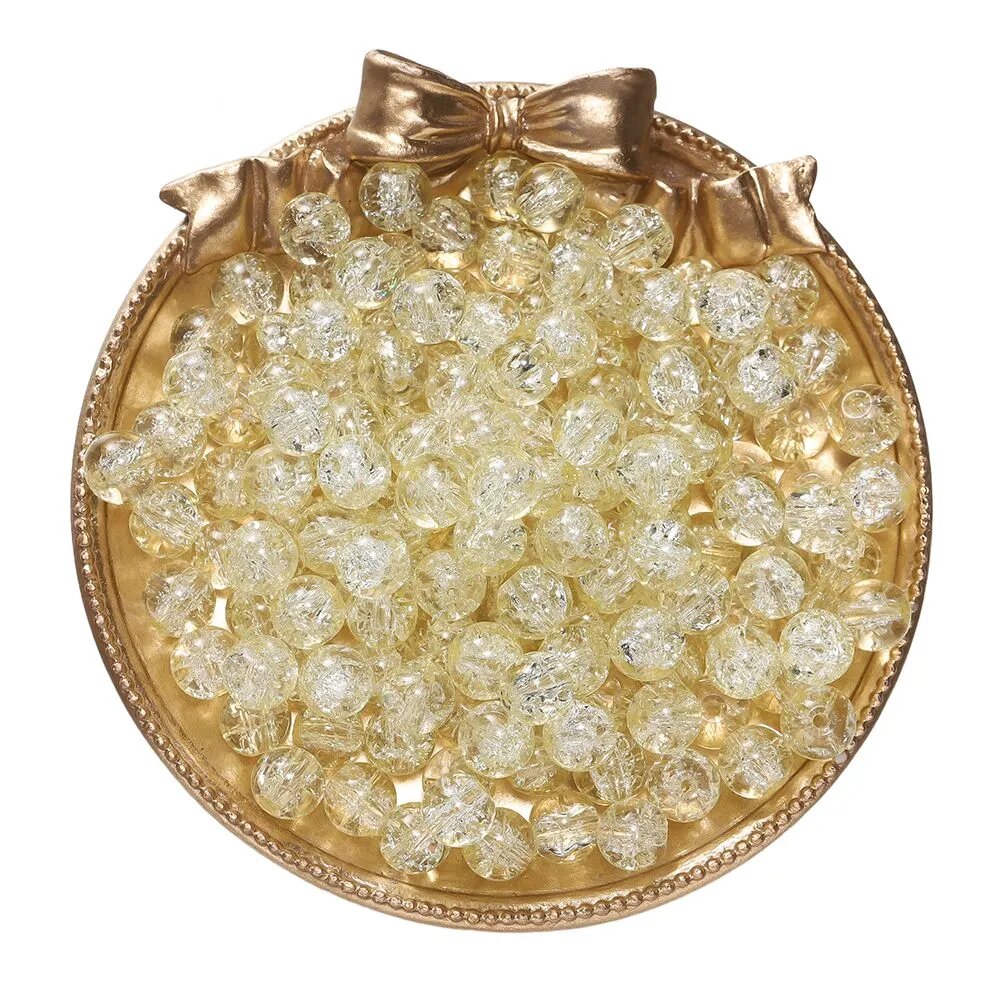 Бусины из битого стекла ассорти, 7*8 мм, 50 шт, цвет желтый. Для рукоделия и создания украшений