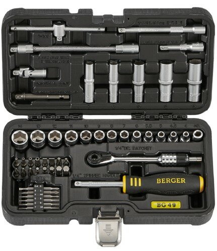 Набор инструментов BERGER BG049-14 универсальный 1/4" 49 пр.