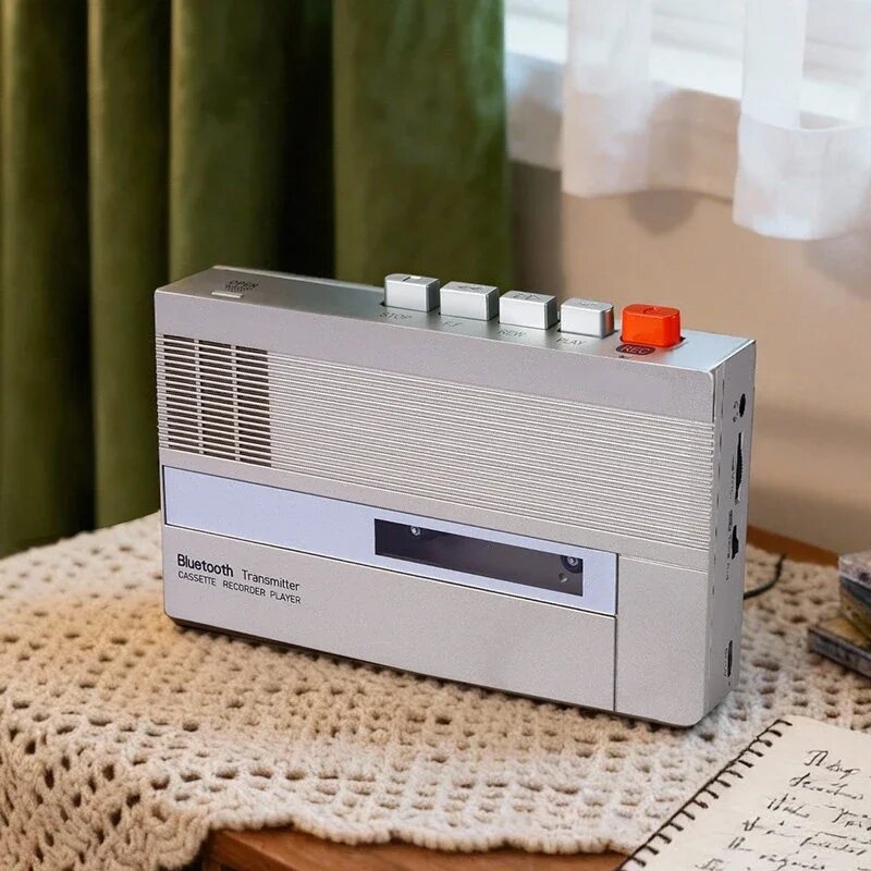 Ретро кассетный плеер Bluetooth Sony 2000 мАч Champaig color