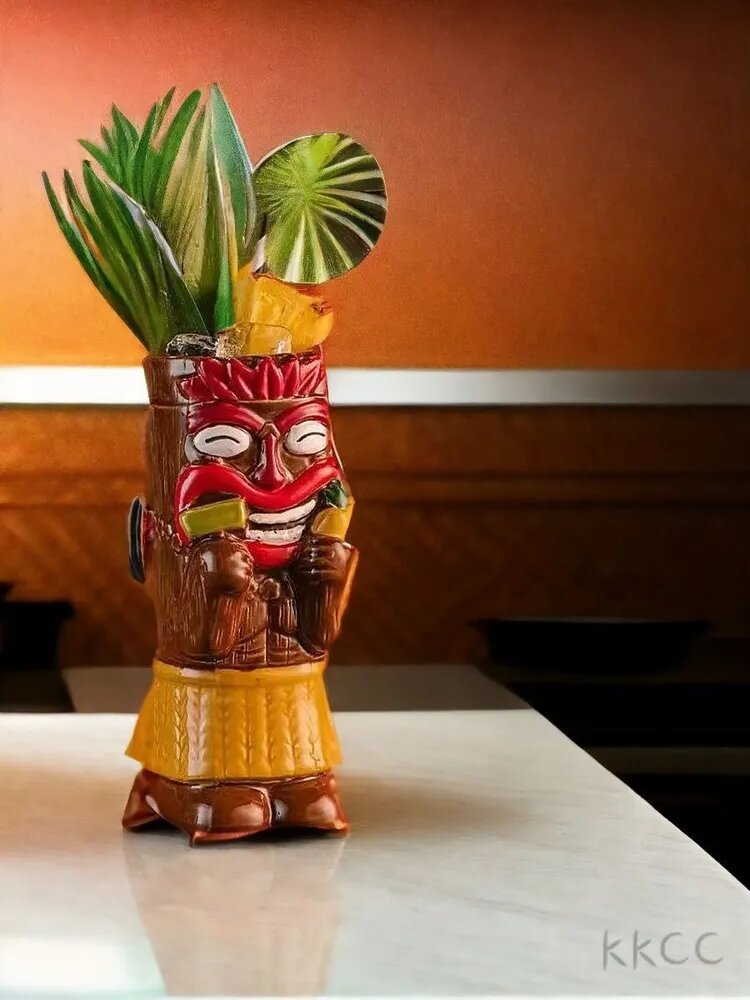 Стакан с двойными стенками "Тики" 550 мл 1 шт керамический для коктейлей белый