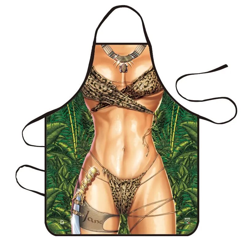 HXD Фартук кухонный 1шт, Женщина с леопардовым принтом 1