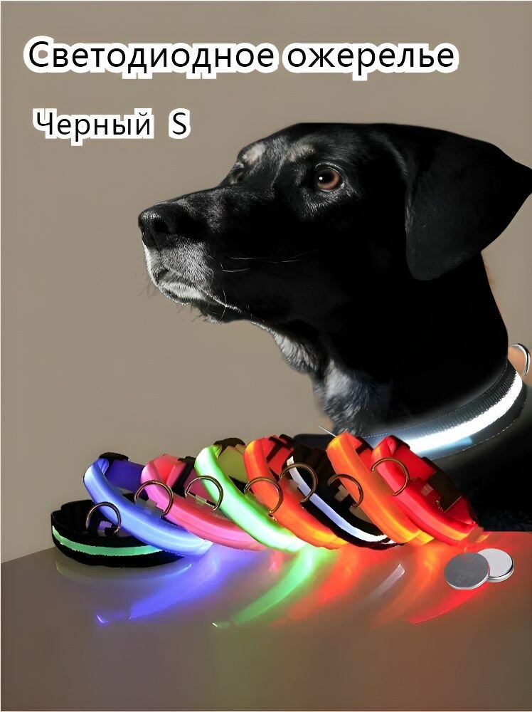 Светодиодные светящиеся ошейники для собак, кошек, большие и малые собаки, размер S