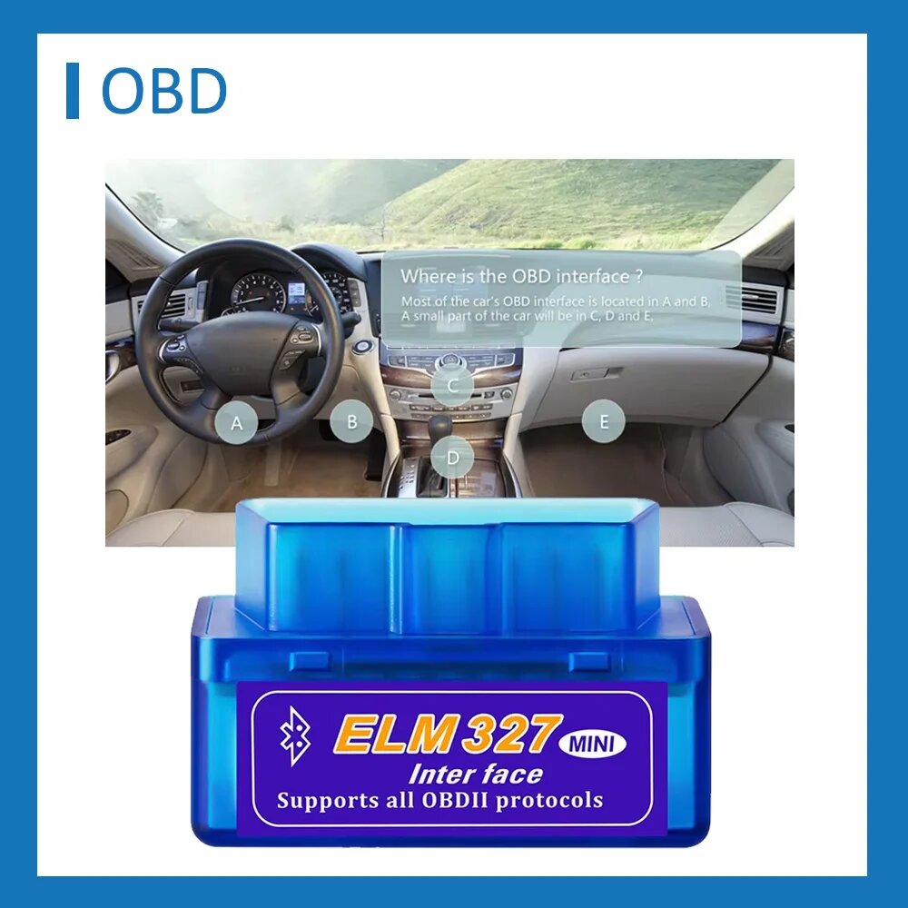 OBD ELM327 Mini Interface, Color: OBD