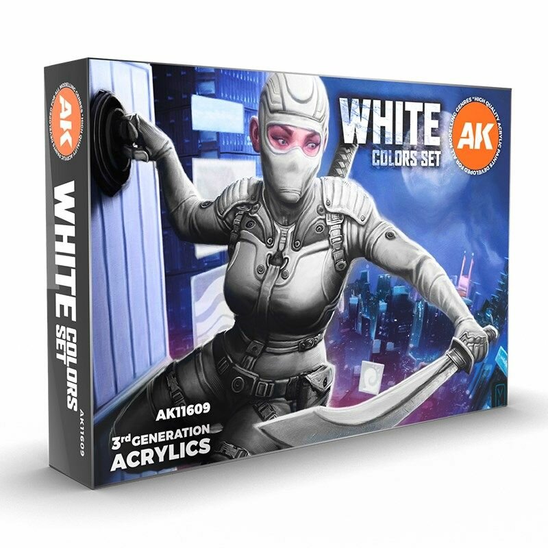 Набор красок для моделизма AK WHITE COLORS SET
