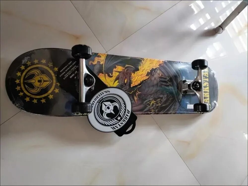 Скейтборд Darkstar 79 x 20см, для начинающих, канадский клен, подшипники ABEC 5, цвет черный