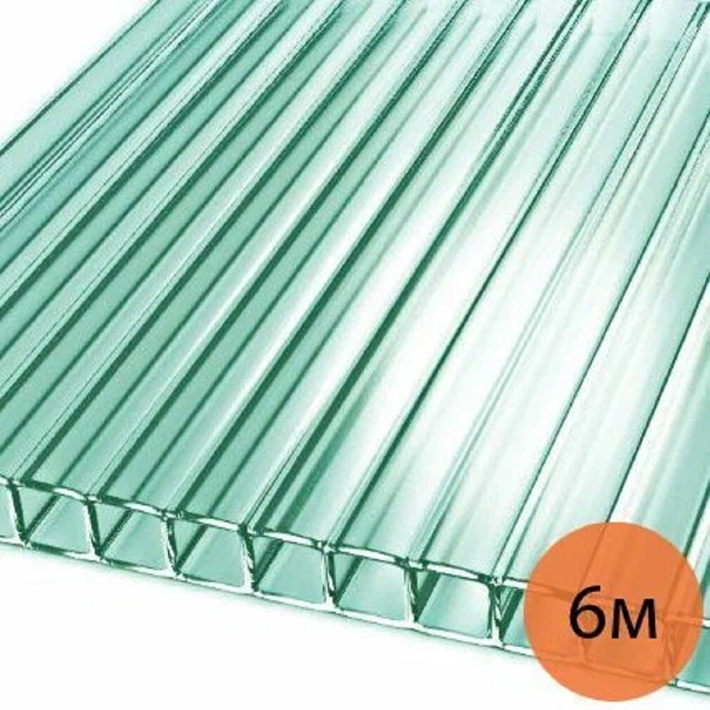 Ультрамарин поликарбонат сотовый бирюза, УФ-защита 10мм 2100х6000мм