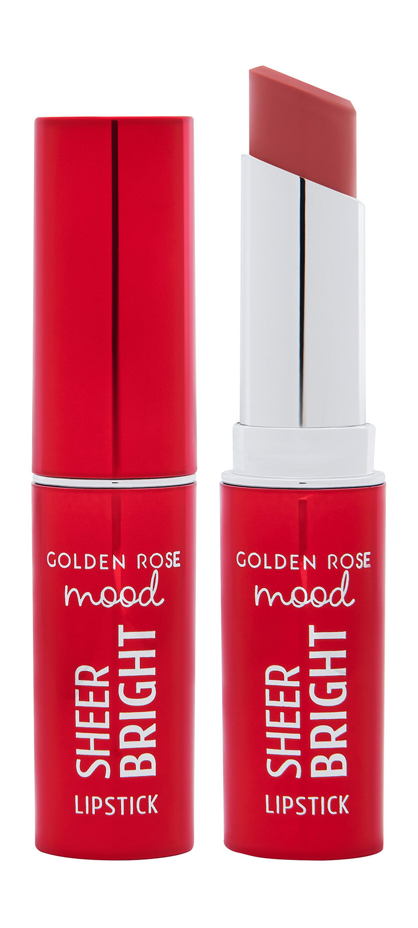 GOLDEN ROSE Помада для губ Mood Sheer Bright Lipstick, 3,3 г, 106 Peachy Pink