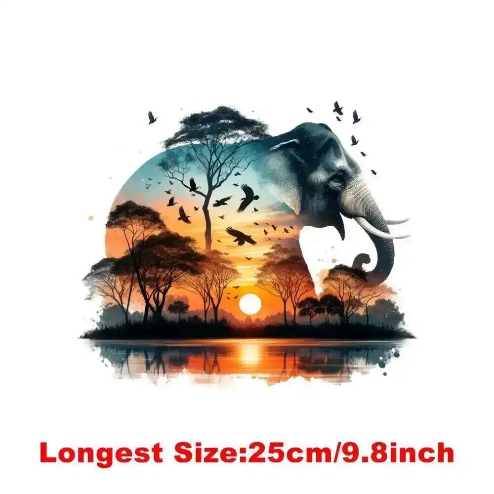Термонаклейка Elephant Sunset, XRA0305-23