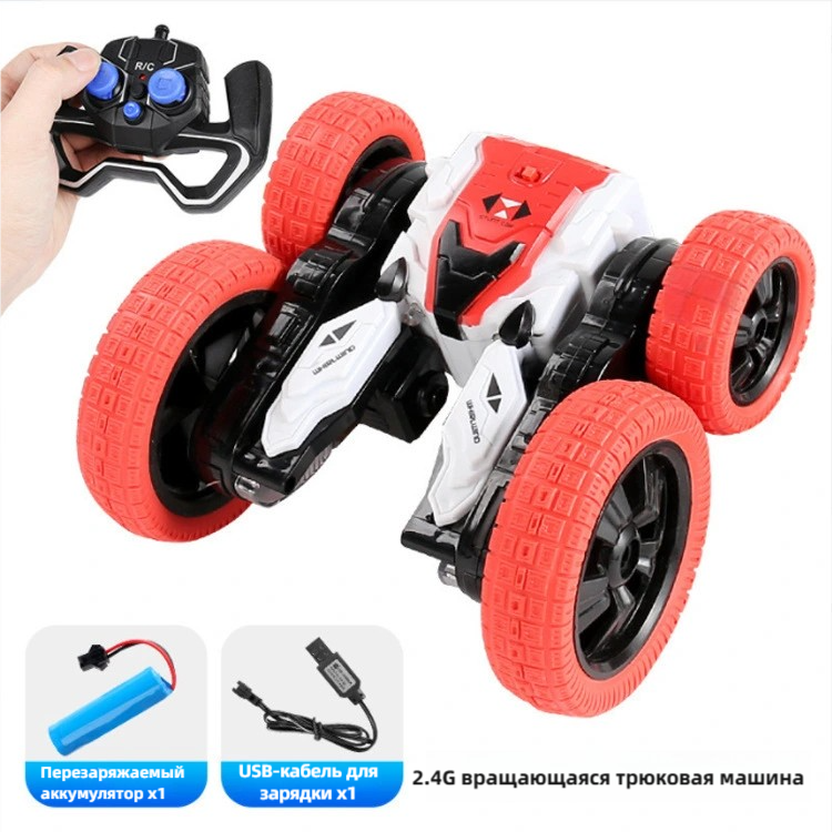 2.4G Радиоуправляемая трюковая машина с двусторонним ходом и LED-подсветкой STUNTCAR