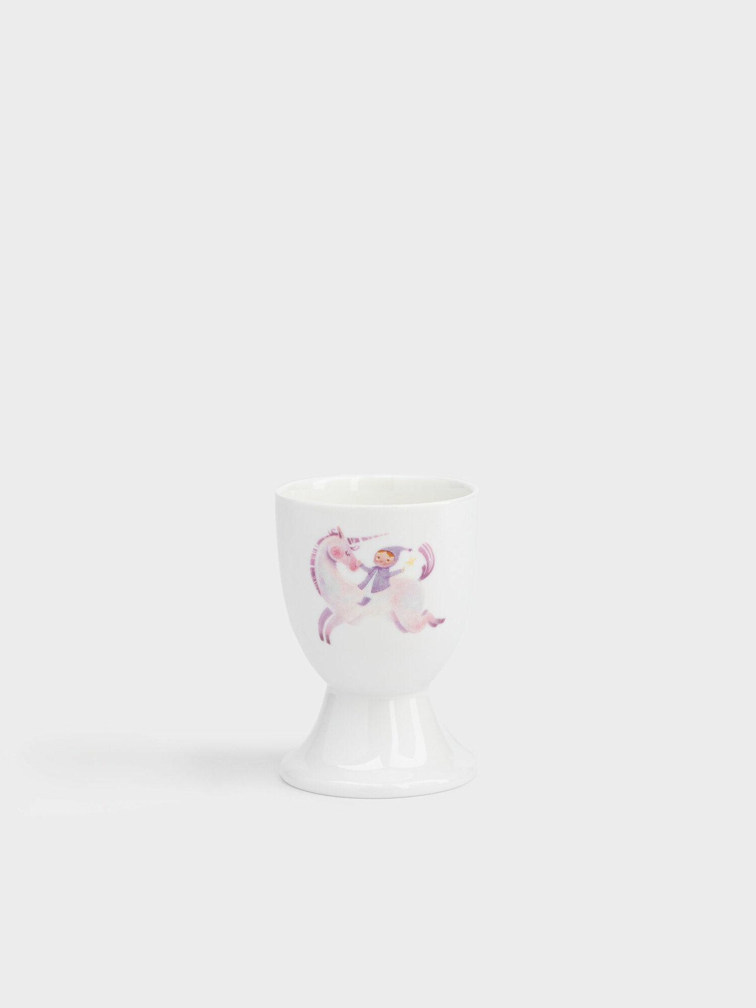 Подставка для яйца, детская, 7 см, фарфор N, белая, Единорог и девочка, Unicorn, Kuchenland