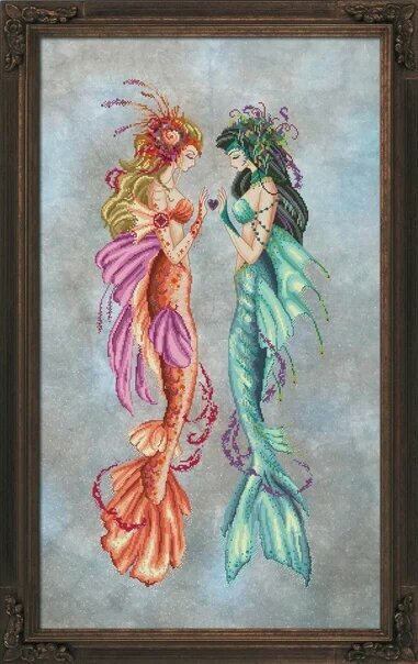 Набор для вышивки крестом "Морские нимфы", 14CT METALLIC FABRIC