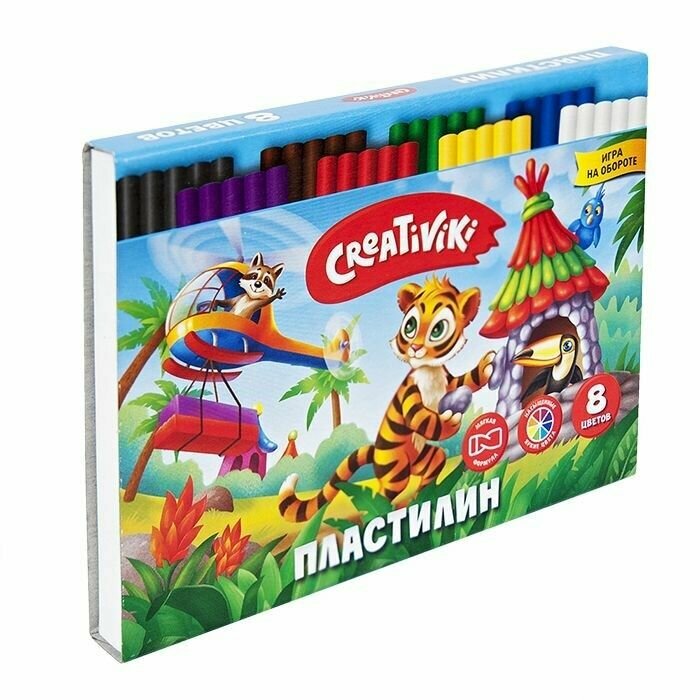 Пластилин Creativiki, 8 цветов, со стеком