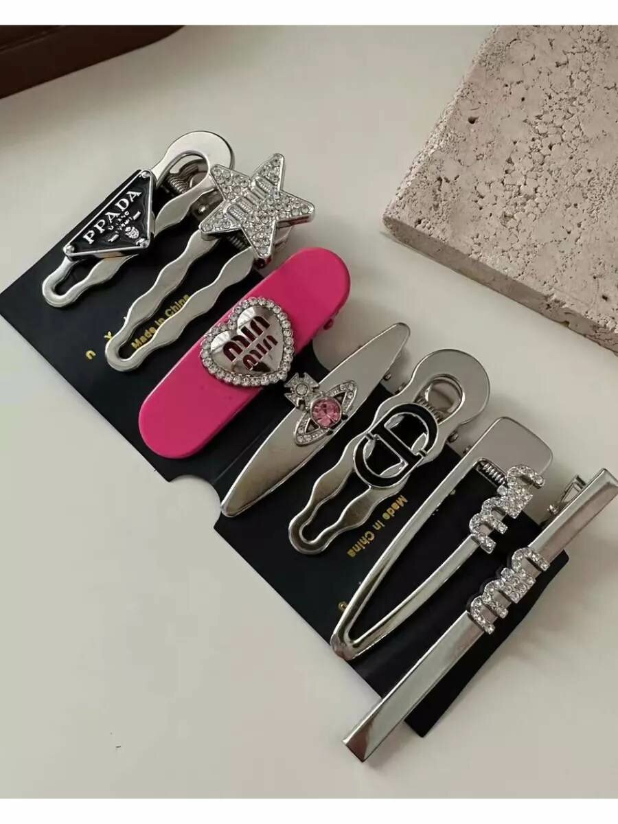 Набор заколок для волос Y2K , заколки зажимы звездочки 7 шт для девочек , тренд 2026