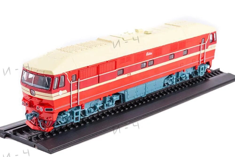 Модель коллекционная Train тепловоз ТЭП70 (наши поезда #11) масштаб 1/87, красный