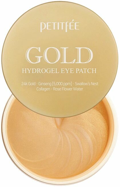 Petitfee Гидрогелевые патчи с женьшенем и коллагеном Gold Hydrogel Eye Patch 60 шт