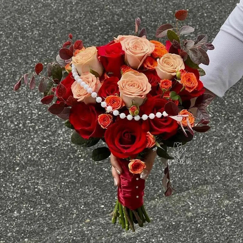 Свадебный букет, букет невесты, свадебная фотосессия, тюльпаны, подписание свидетельств о браке, искусственные цветы, реквизит для фото, Праздник Циси, независимый веб-сайт.