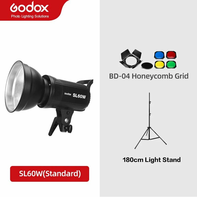 Godox SL-60W Kit 4: видеосвет, штатив, грид