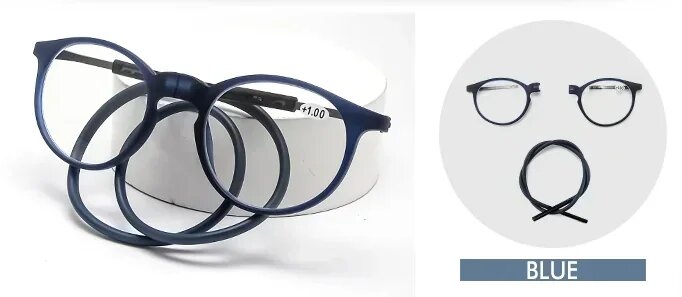 Очки для чтения TR90 с подвесной шеей, с защитой от синего света, портативные, сверхлегкие, компьютерные очки, мужские очки в круглой оправе