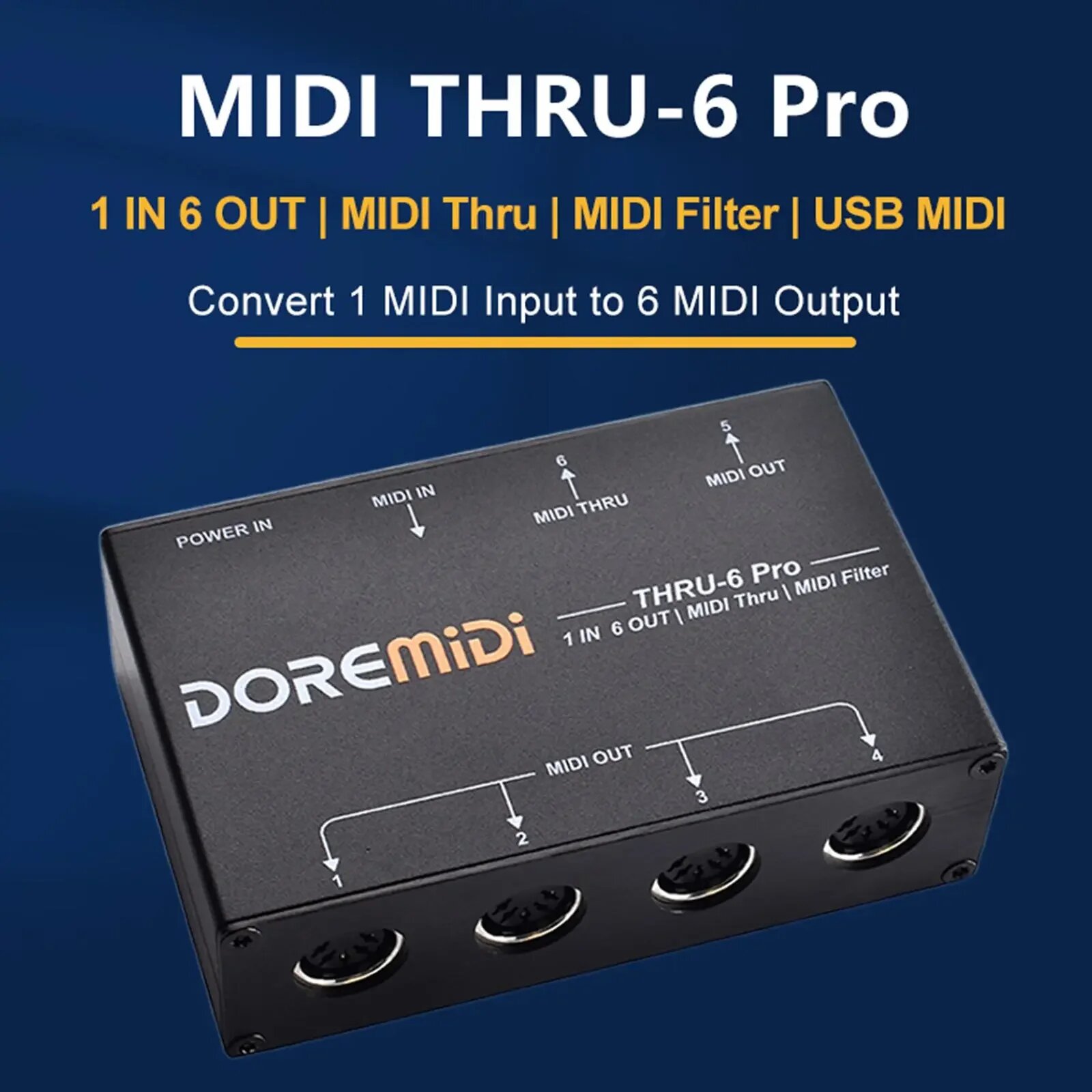 MIDI THRU-6 Pro разветвитель 1-in/6-out