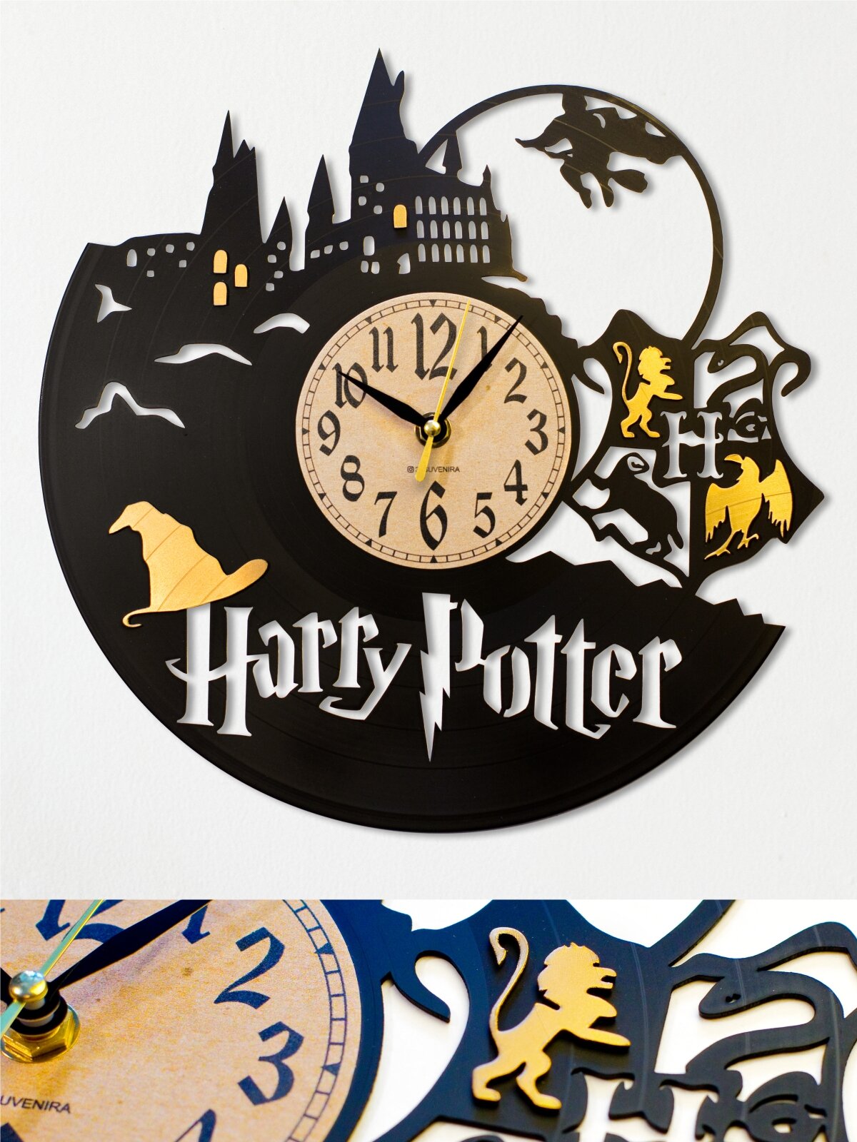 Часы настенные "Гарри Поттер", виниловая пластинка, матовая поверхность, 30 см