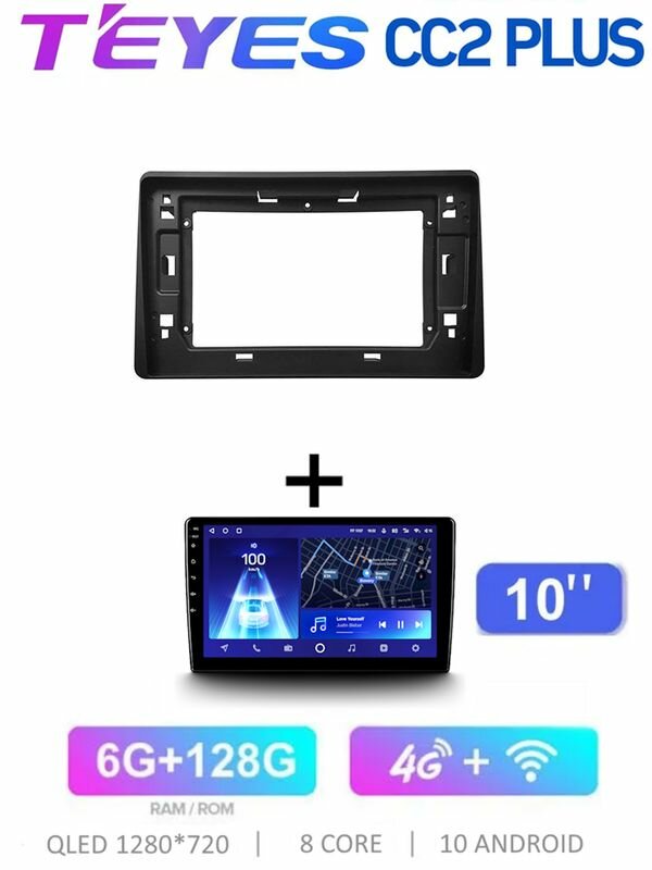Магнитола 10" Teyes CC2 Plus 6/128 Gb для Renault Duster HM 2 2020-2023 F1 2 din