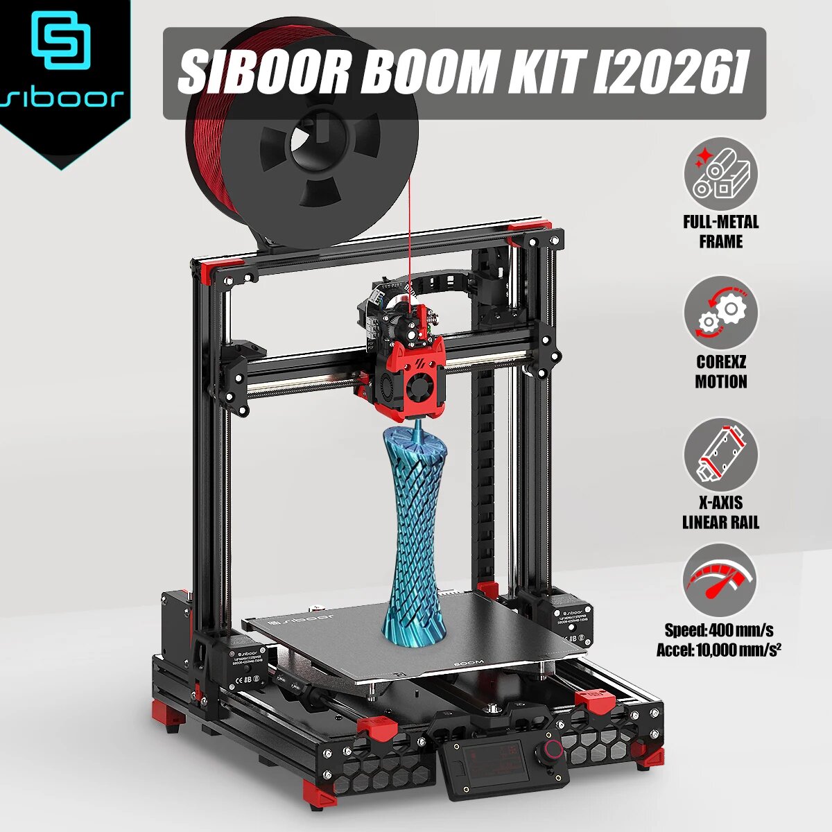 Siboor BOOM Kit CoreXZ 3D-принтер with ABS parts, ship from China