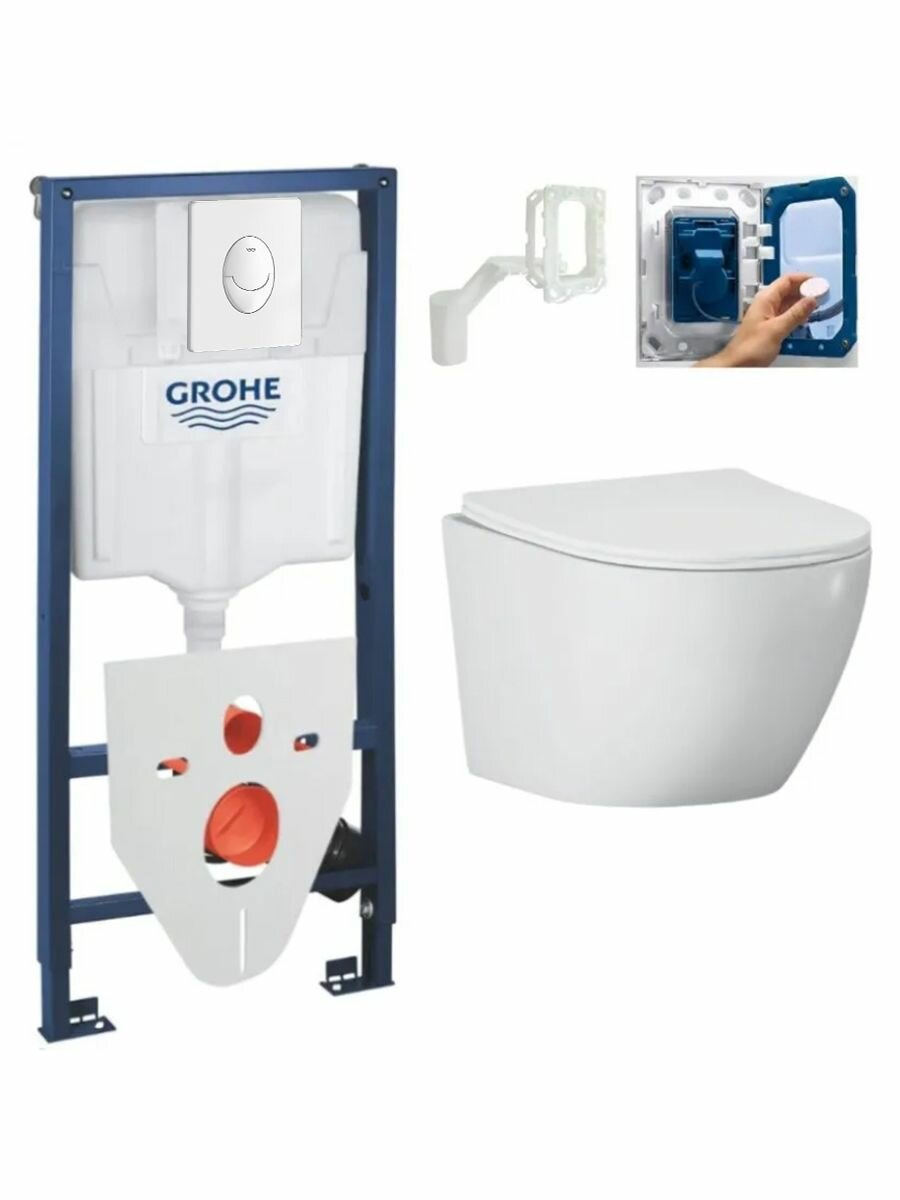 Инсталляция Grohe QuickFix, подвесной унитаз Helmken, шумоизоляция