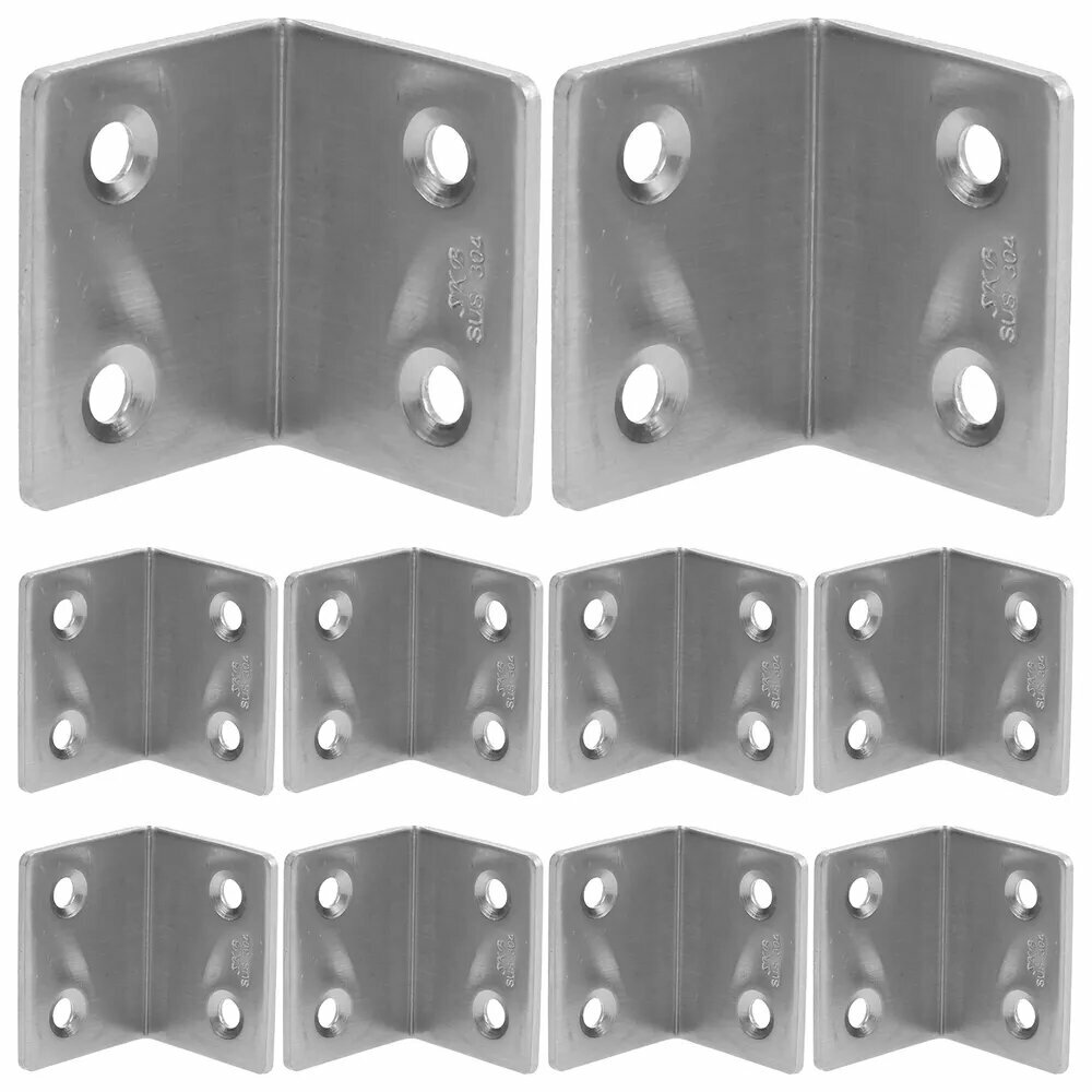 Уголок перфорированный крепежный 38.76 мм из нержавеющей стали для мебели