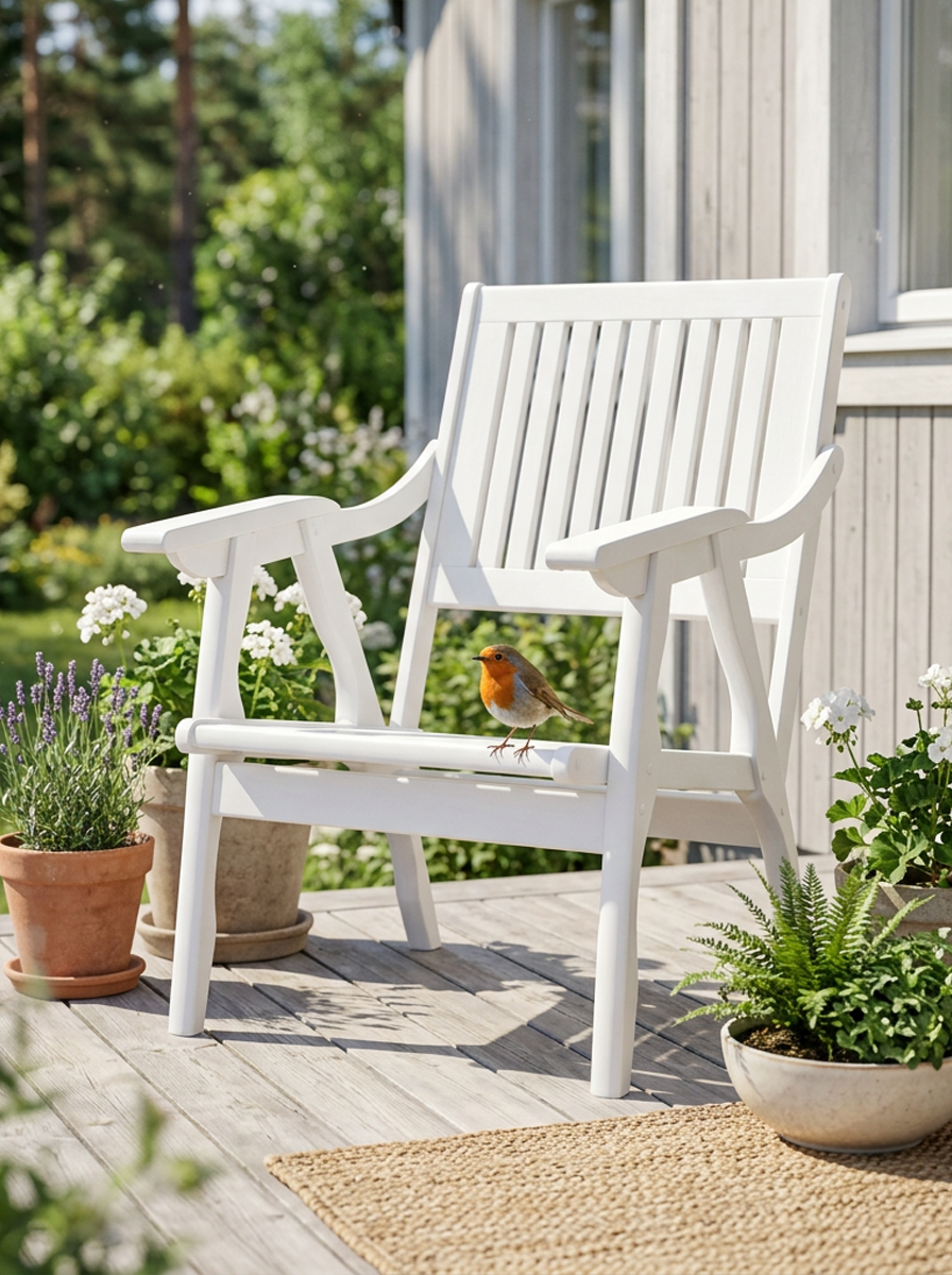 Кресло IFERS Массив решетка, каркас из натурального дерева, цвет снег