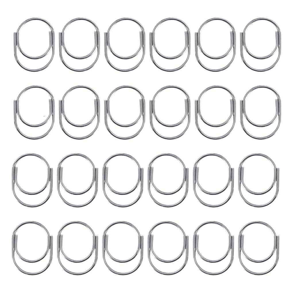 Декоративные металлические скрепки (24 шт.), серебро