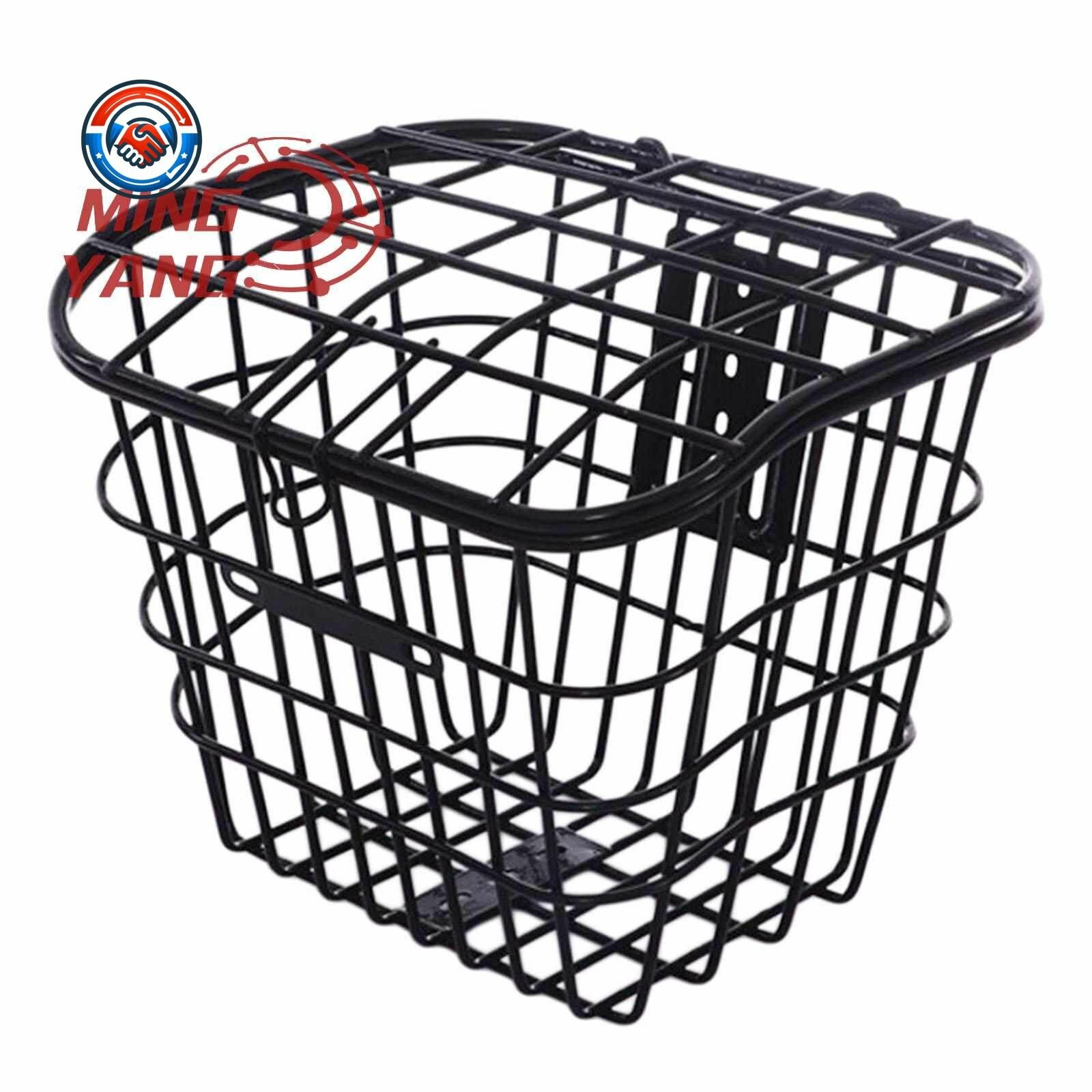 Передняя велокорзина кофр из прочного железа, легко крепится к рулю, вместительная металлическая корзина для велосипеда, удобная езда без рюкзака на плечах