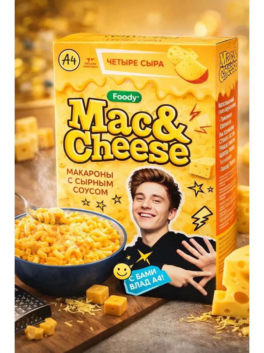 Макароны Mac&Cheese с сырным соусом Четыре сыра 1 шт