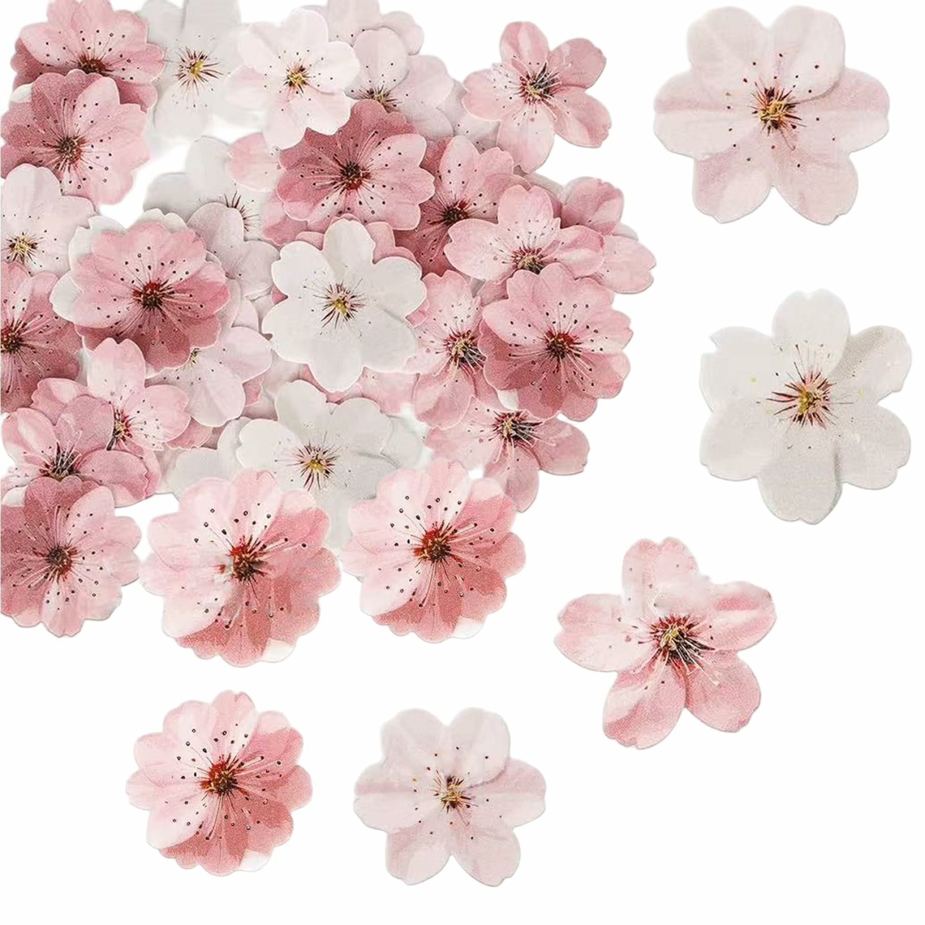 Вишневые Топперы Для Кексов: Набор из 50 Штук Съедобные Украшения Из Вафельной Бумаги Топперы Для Торта Цветы - Элегантный Декор Для Торжества Съедобные Цветы Для Десертов For Свадьба Праздник И Тематическая Вечеринка