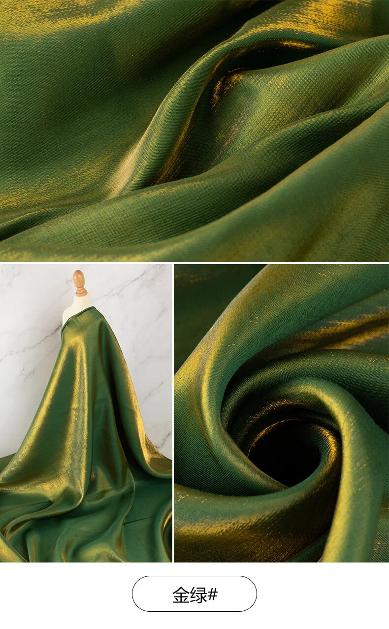 Шелковая атласная ткань мерсеризованная полиэстер+вискоза для пошива Изумрудный, 19