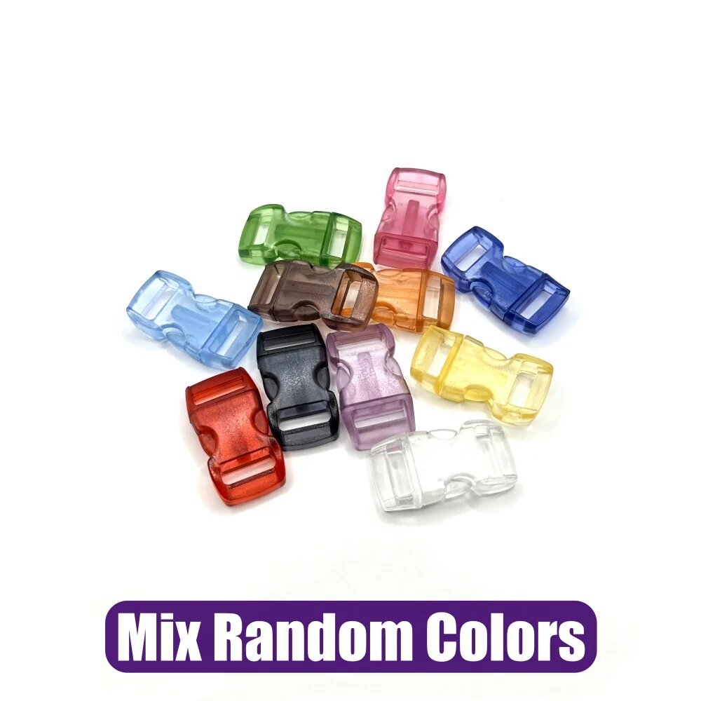 Пластиковые пряжки для браслетов, 10шт, Mix Random Colors, 3/8"